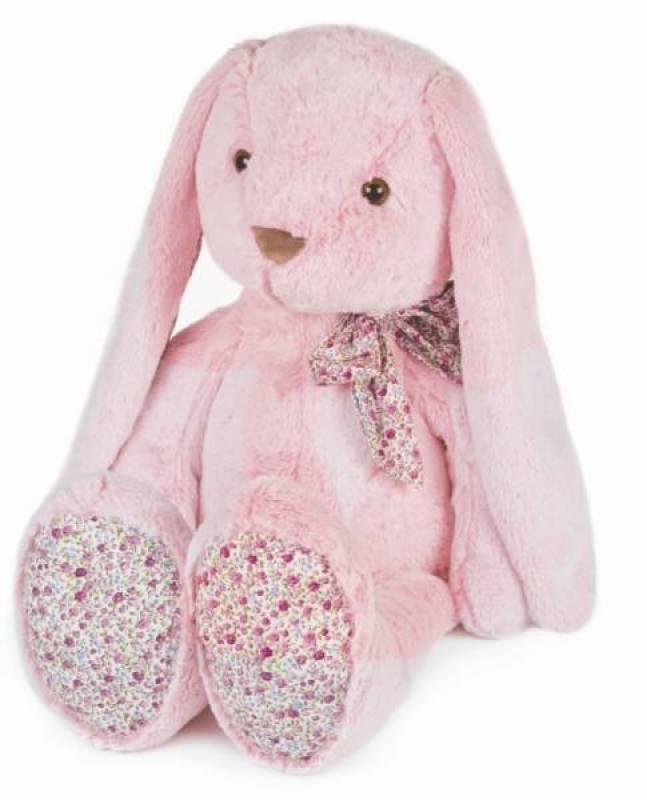 Histoire D Ours - Peluche lapin rose les copains câlins 70 cm